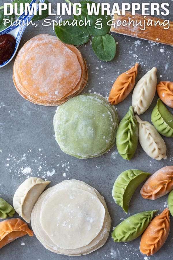Colorful Dumpling Wrappers 3 Ways (Plain, Spinach & Gochujang) - El ...
