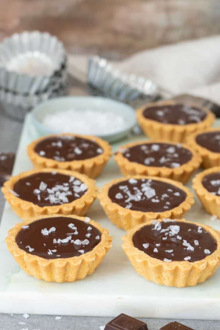 Mini Salted Chocolate Tarts - El Mundo Eats