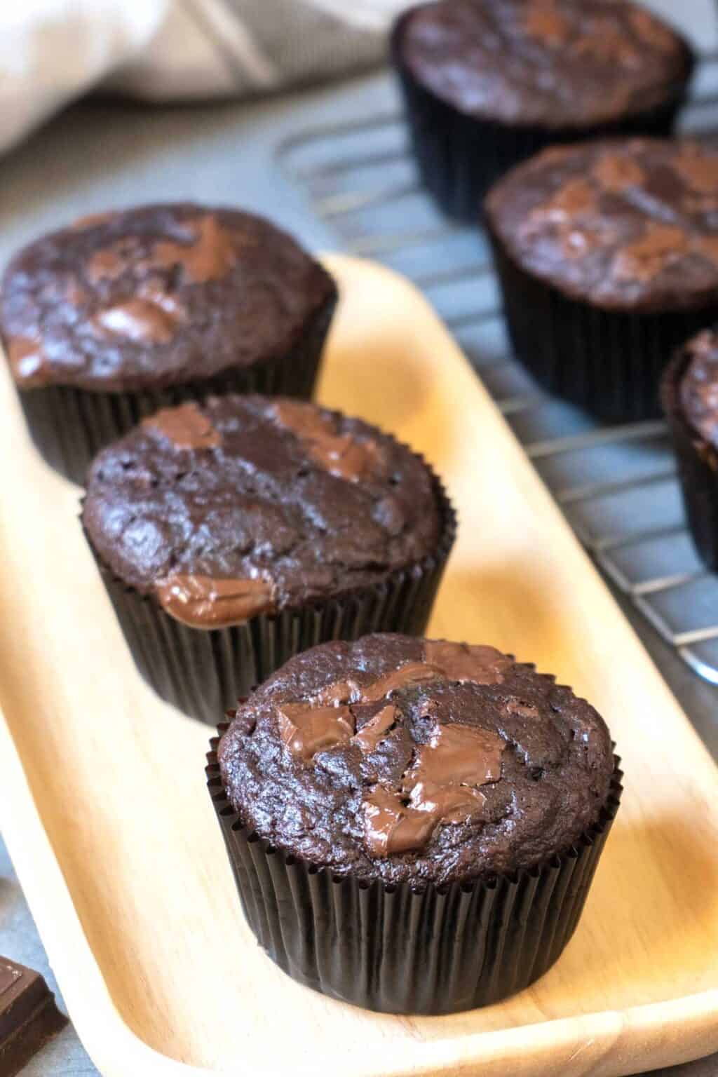 Double Chocolate Banana Muffins - El Mundo Eats