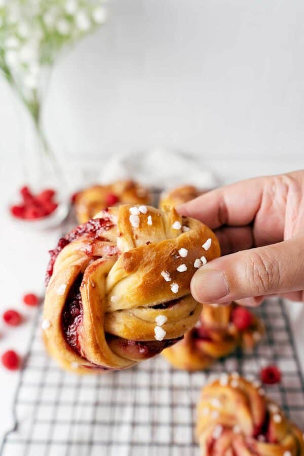 Raspberry Twisted Buns - El Mundo Eats