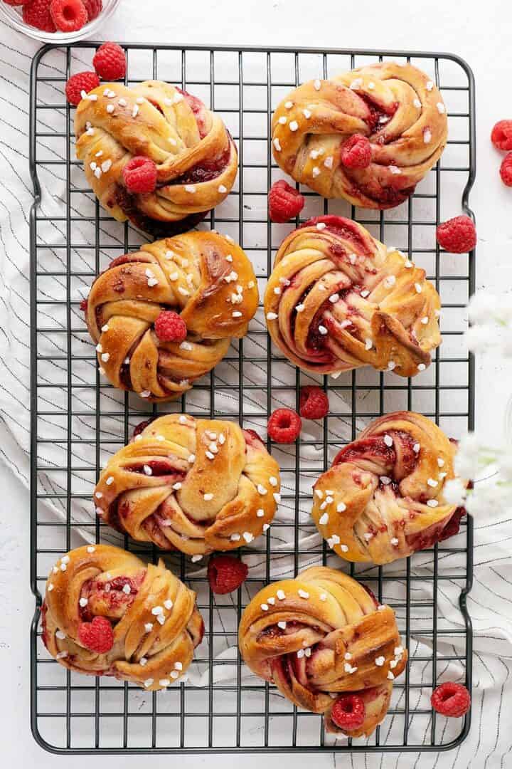 Raspberry Twisted Buns - El Mundo Eats