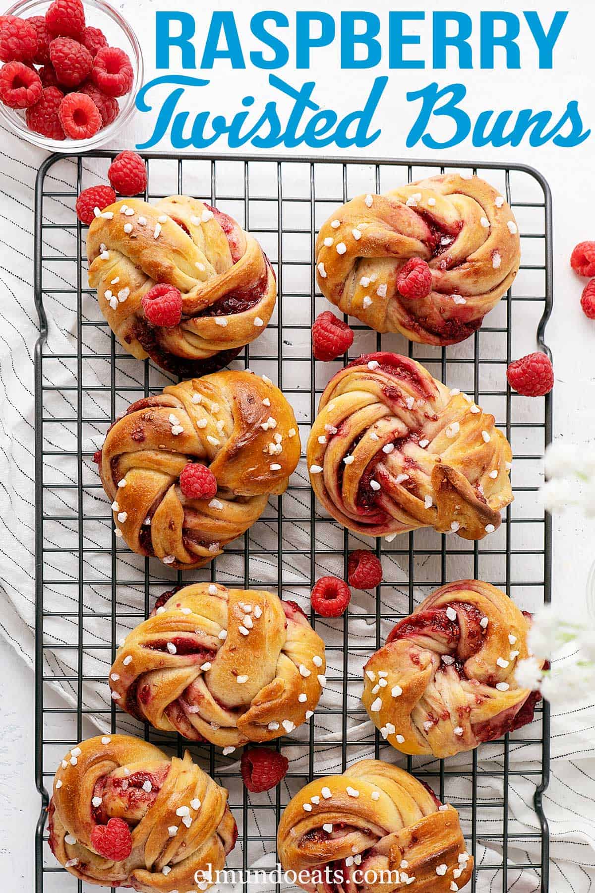 Raspberry Twisted Buns - El Mundo Eats