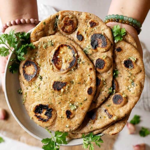100% Whole Wheat Garlic Naan - El Mundo Eats