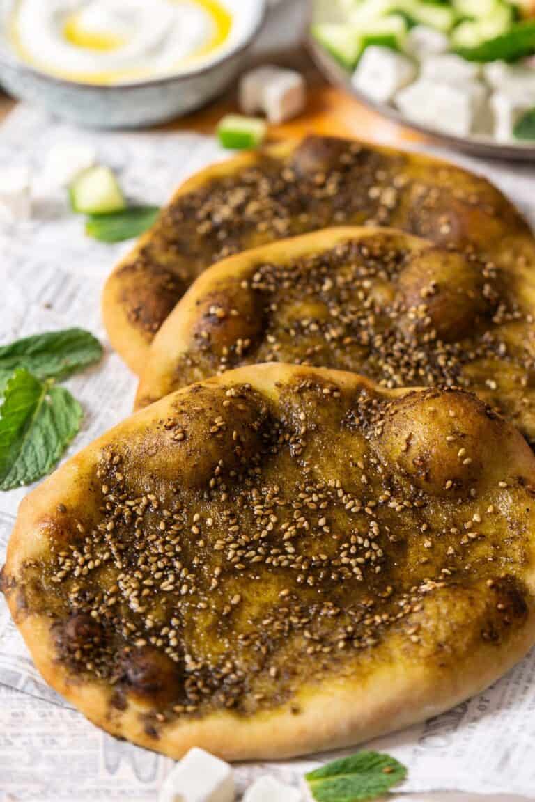 Lebanese Flatbreads (Manoushe Zaatar) - El Mundo Eats